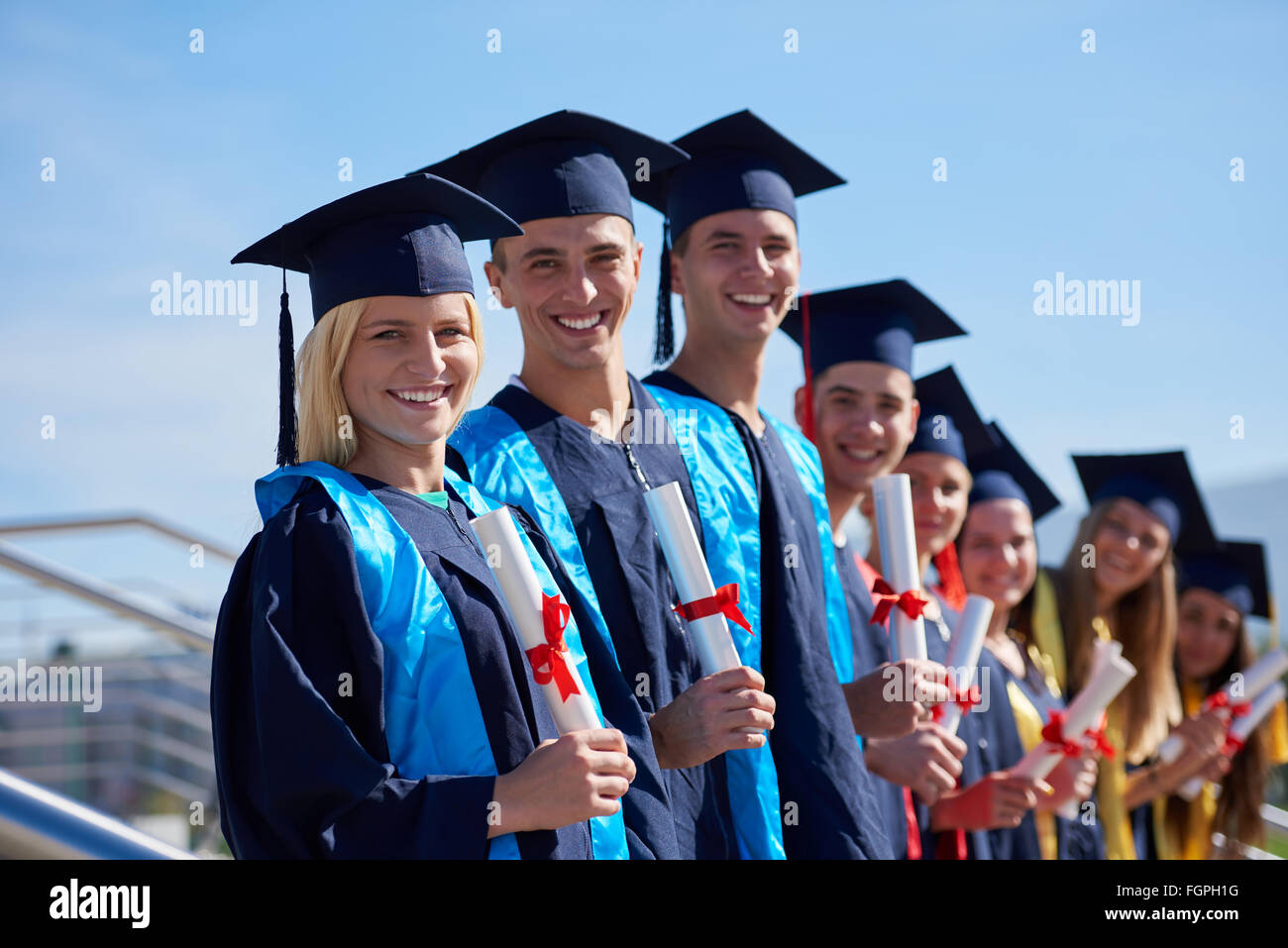 young graduates students group Stock Photo - Alamy