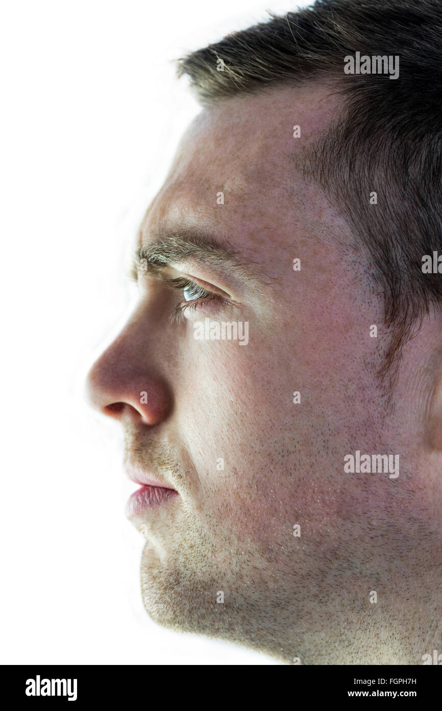Rugby player on a profile view Stock Photo - Alamy