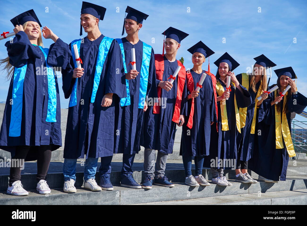 young graduates students group Stock Photo - Alamy