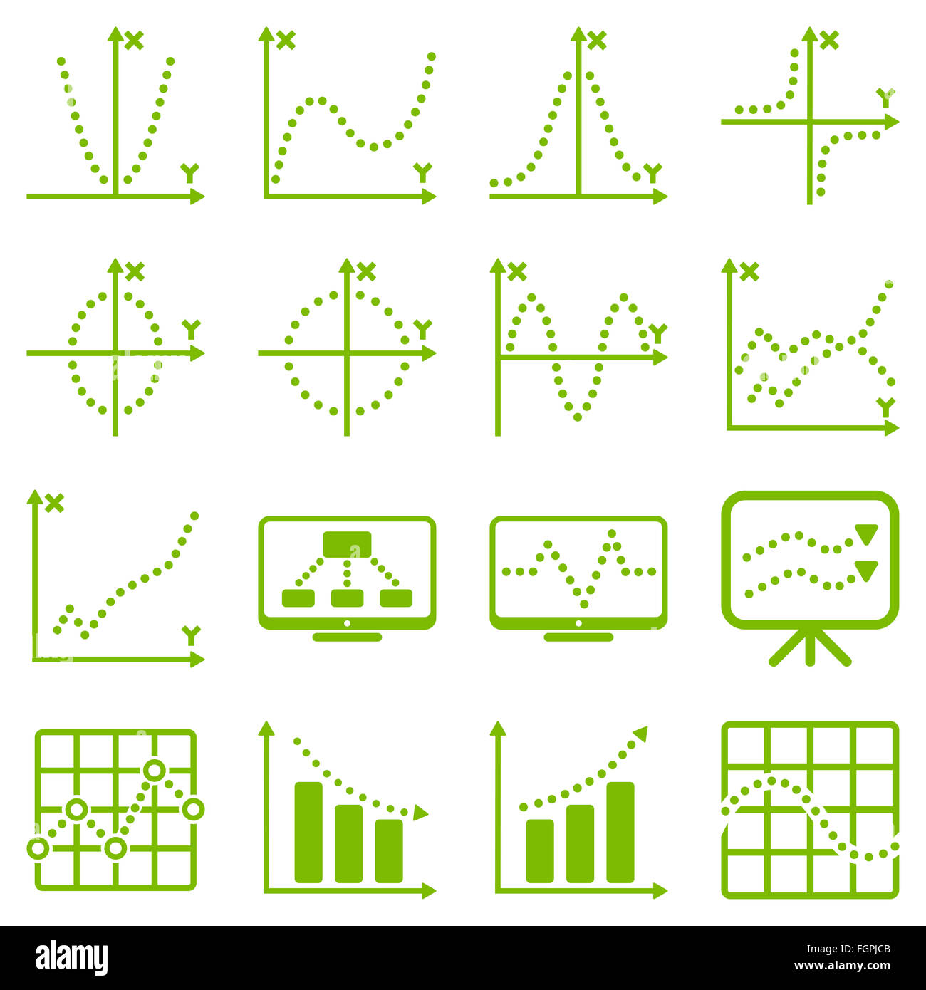 Dotted vector infographic business icons Stock Photo - Alamy