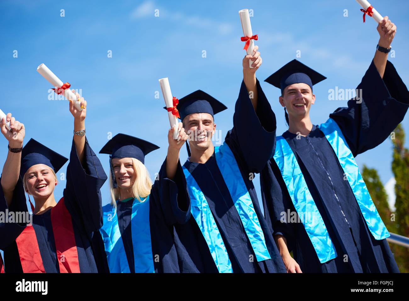 young graduates students group Stock Photo - Alamy