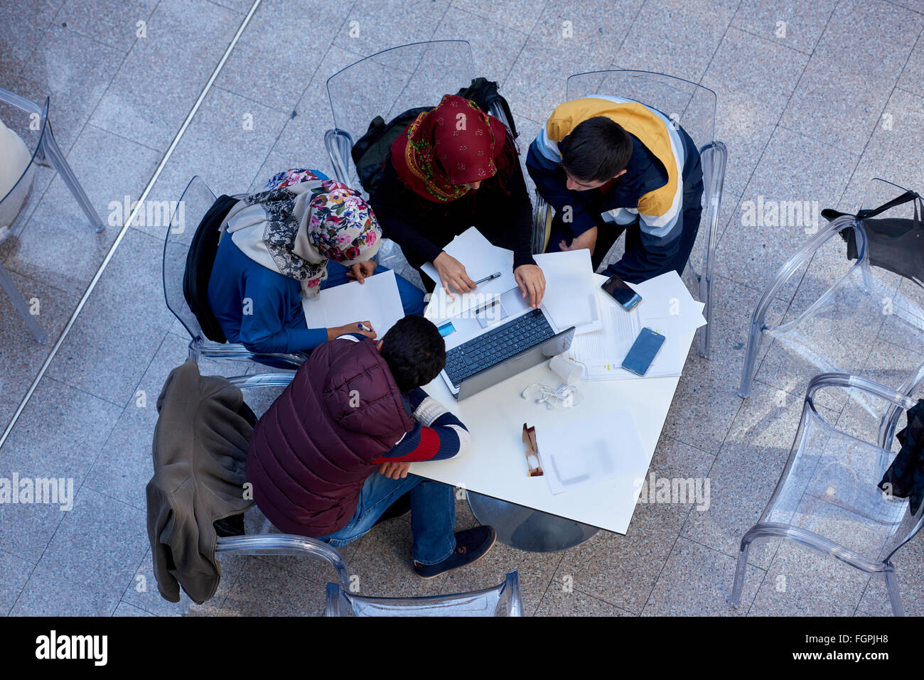 group of students top view Stock Photo - Alamy