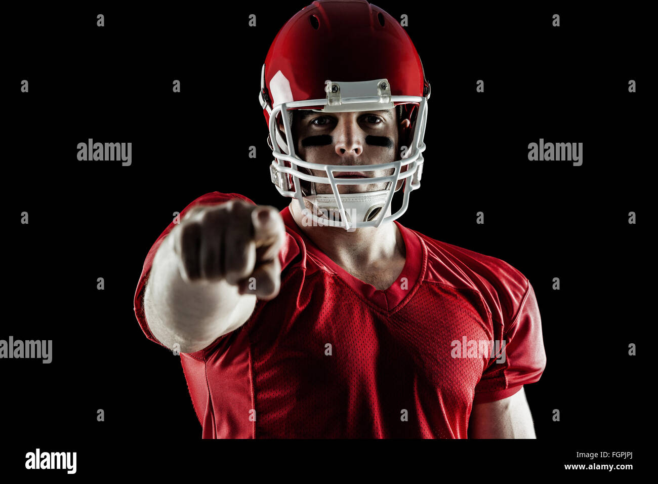American football player pointing at camera Stock Photo - Alamy