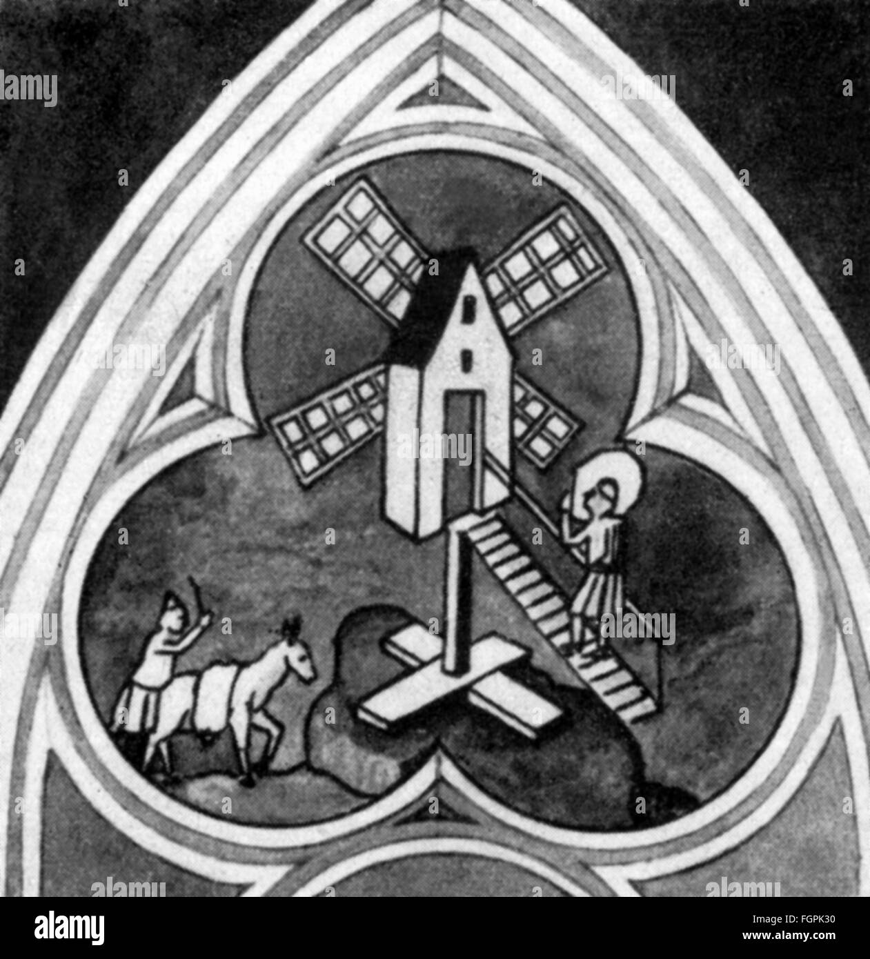 energy,wind,windmills,post mill,fresco,13th - 15th century,Hansa hall ...