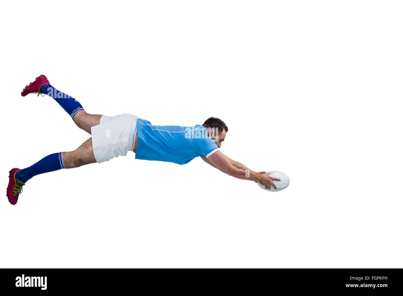 Rugby player scoring a try Stock Photo - Alamy