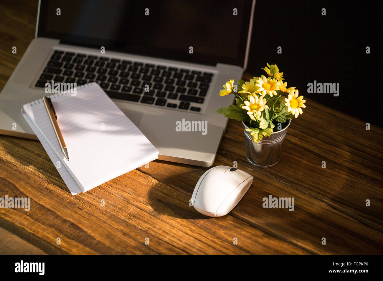 Overhead view of an desk Stock Photo - Alamy