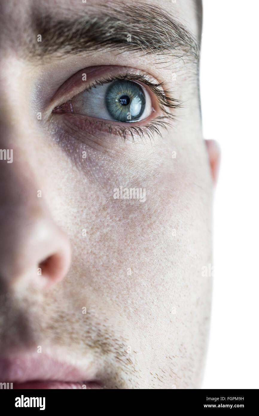 Close up of eye looking up Stock Photo - Alamy