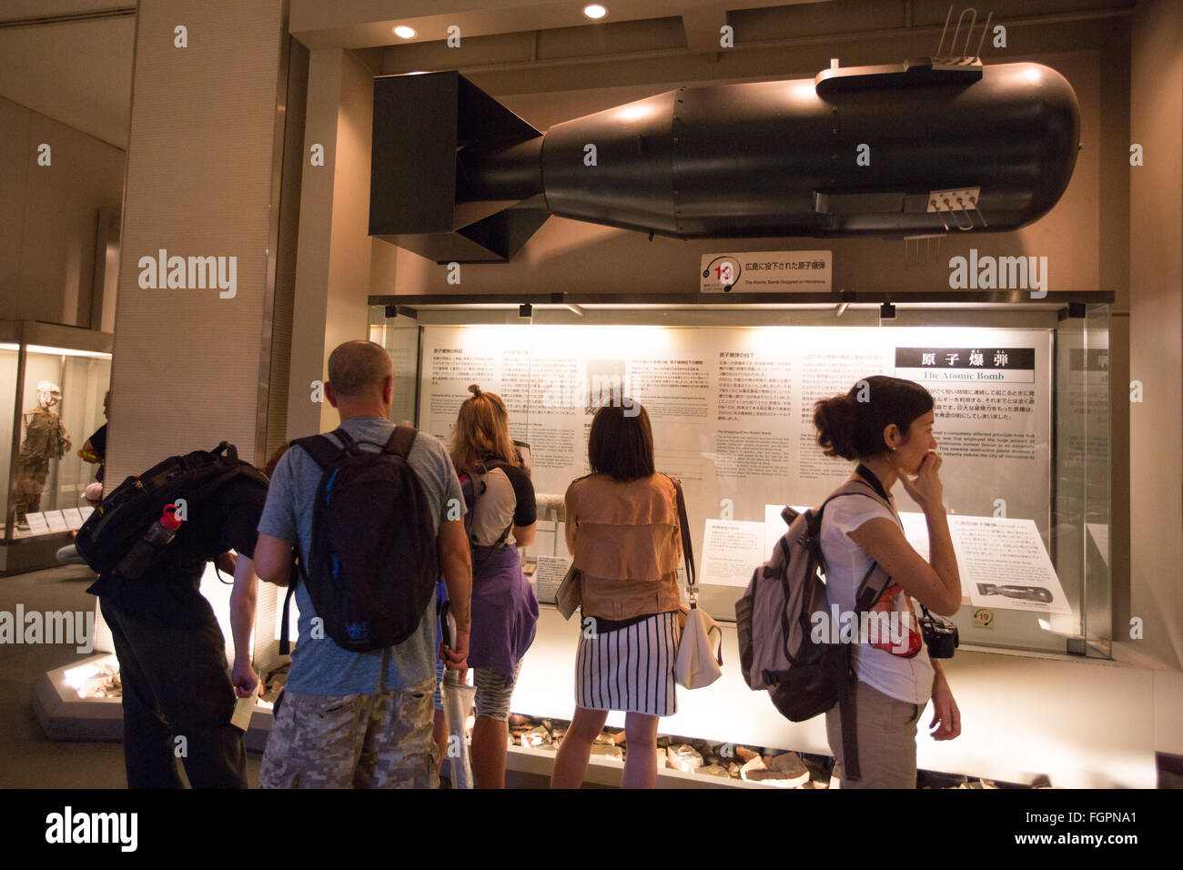 Exhibits inside the Hiroshima Peace Memorial Museum, Hiroshima, Japan ...