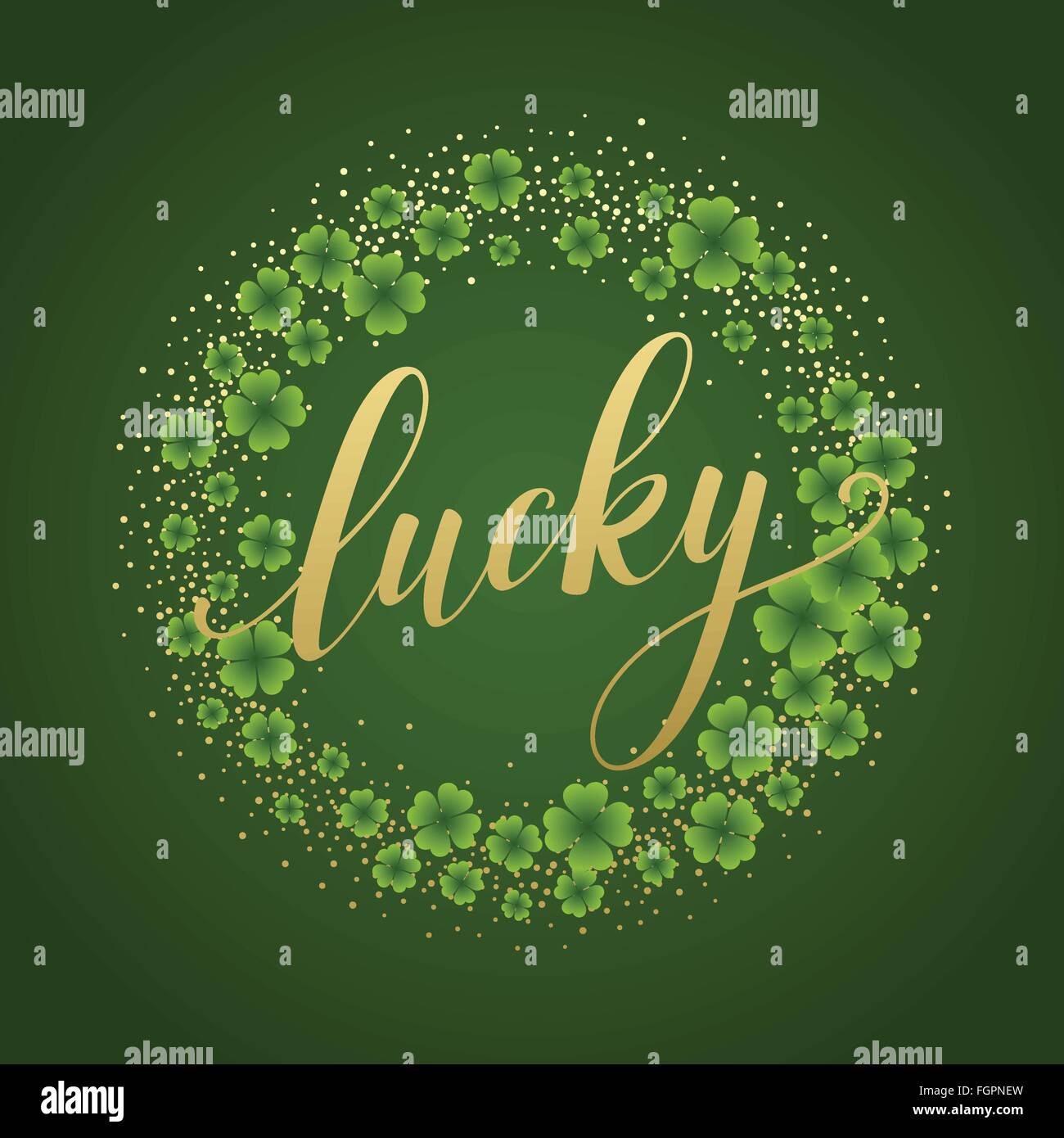 Happy St. Patricks Day greating. Lucky Calligraphy. Hand lettering ...