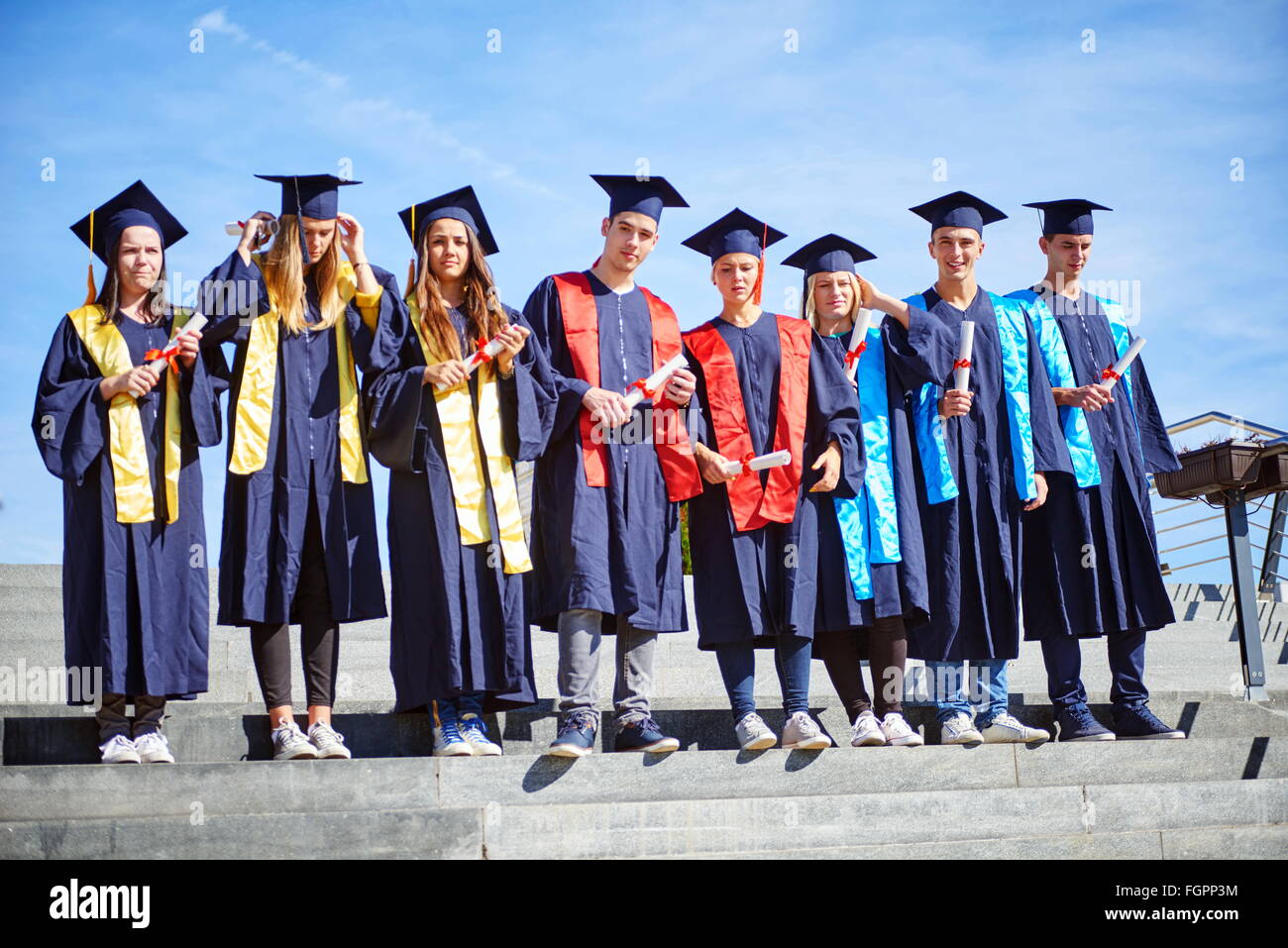 young graduates students group Stock Photo - Alamy