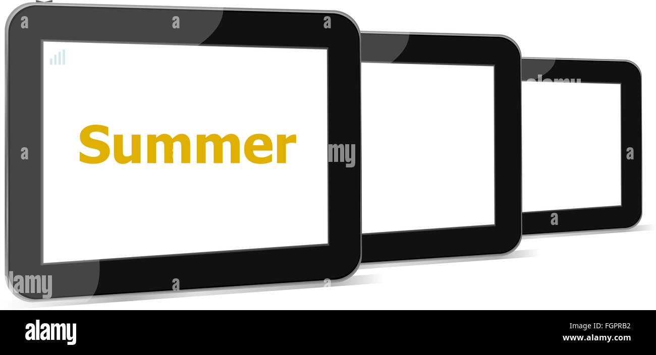 summer word on tablet pc screen, holiday concept Stock Photo - Alamy summer word on tablet pc screen, holiday concept Stock Photo - Alamy