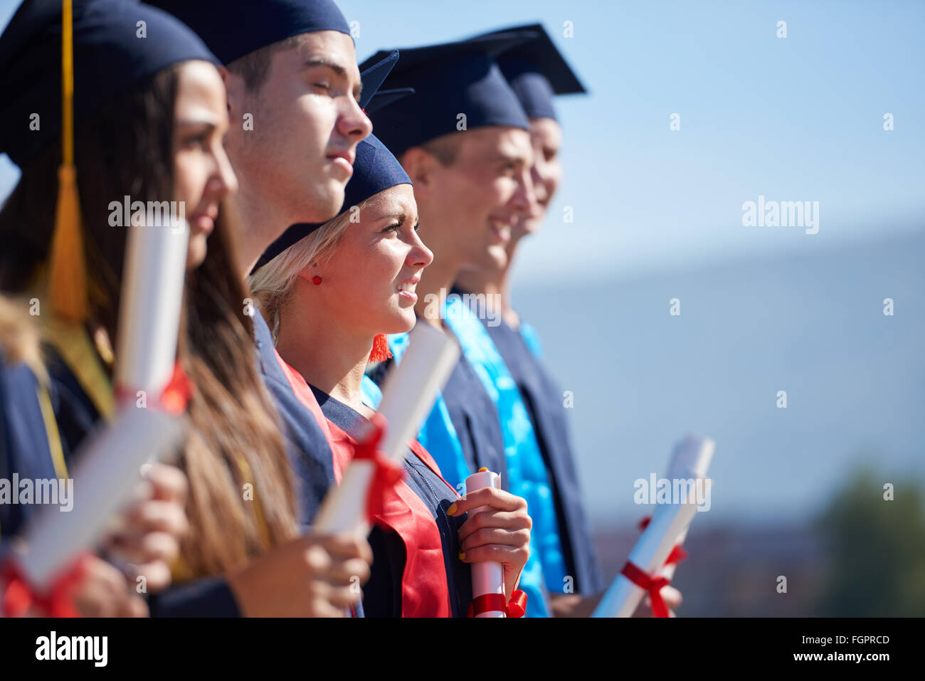 young graduates students group Stock Photo - Alamy