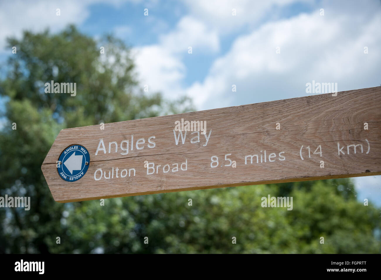 Angles Way sign, Beccles, Suffolk Stock Photo - Alamy