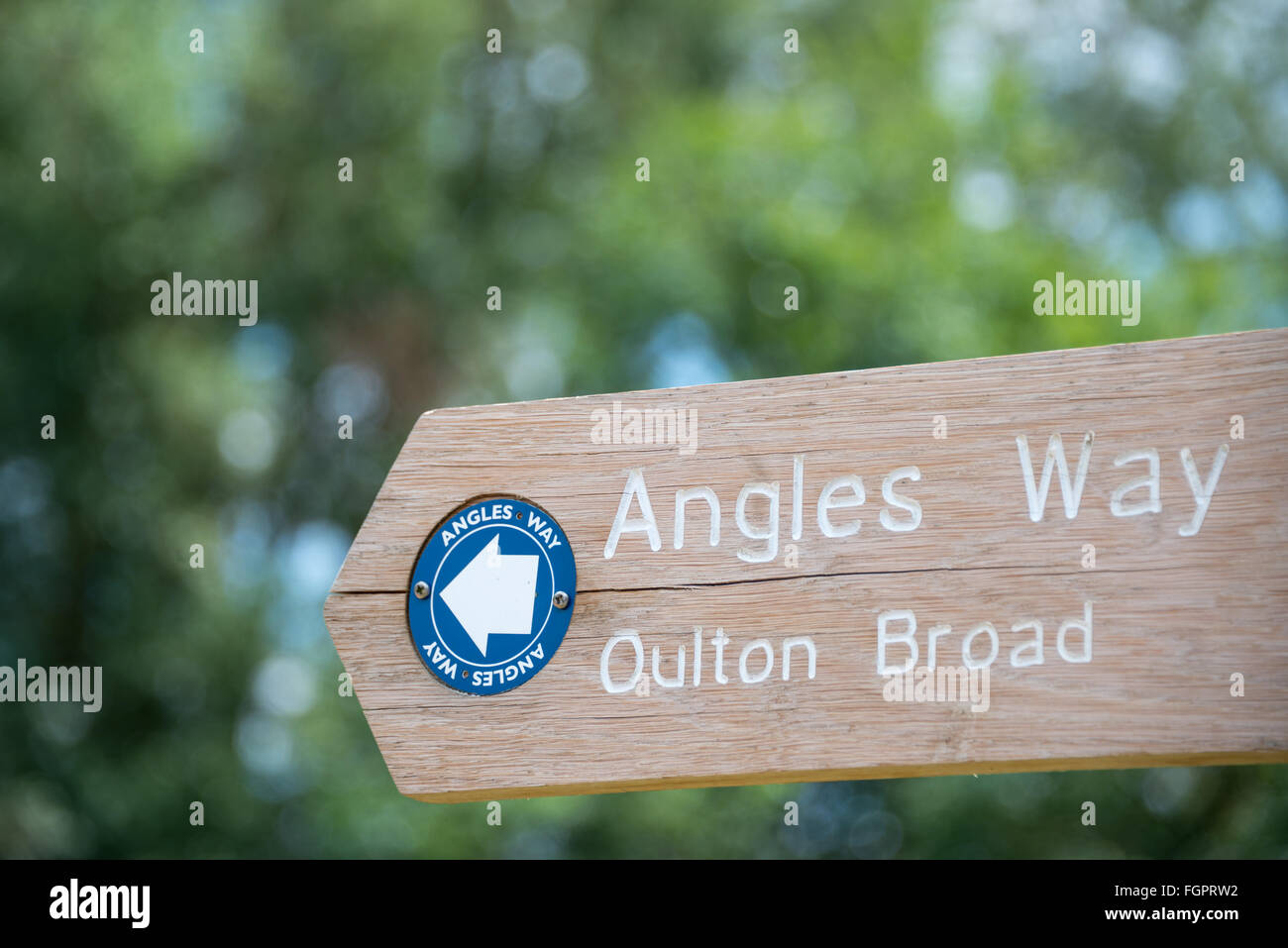 Angles Way sign, near Beccles in Suffolk Stock Photo - Alamy
