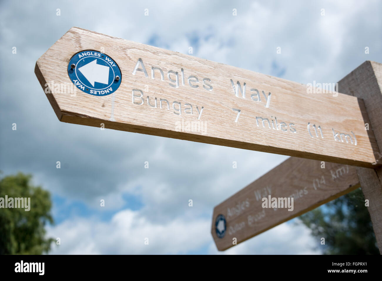 Angles Way sign, near Beccles in Suffolk Stock Photo - Alamy
