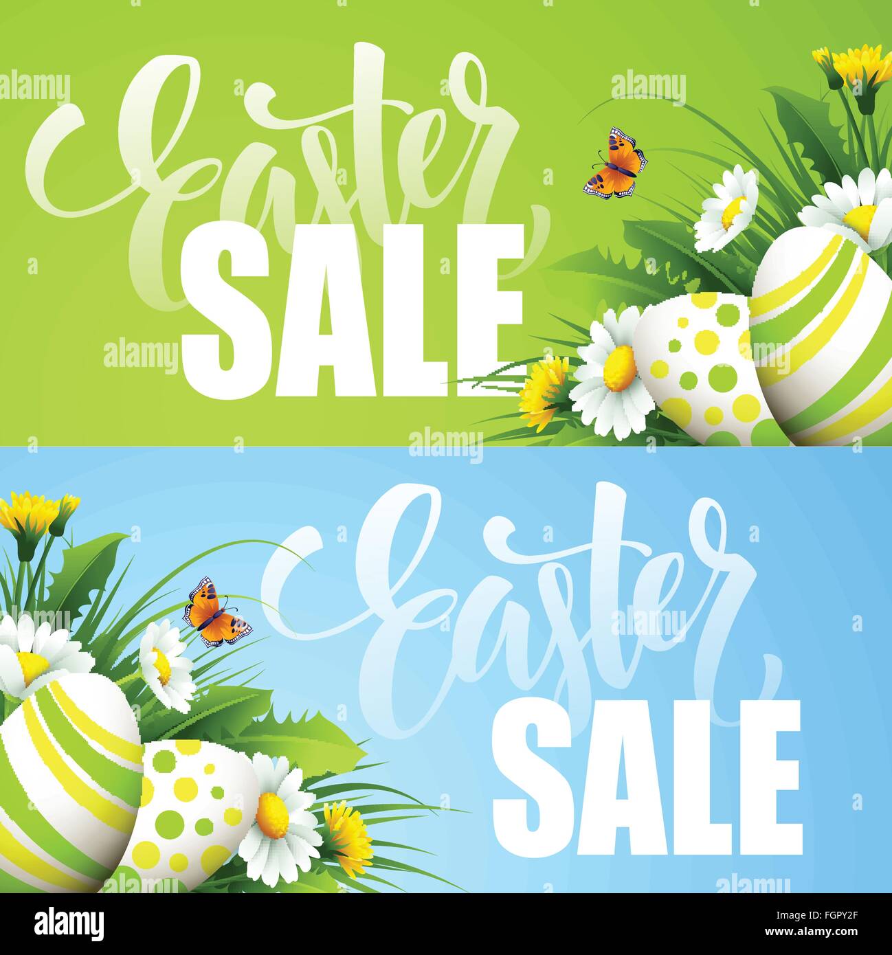 Easter sale background with eggs and spring flower. Vector illustration ...