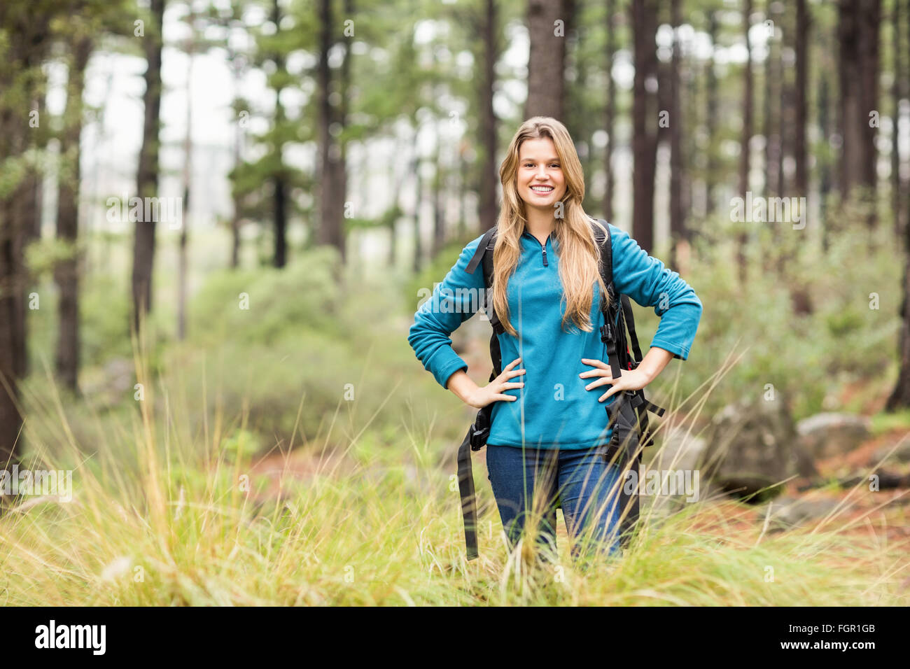 Portrait of a young pretty hiker Stock Photo - Alamy