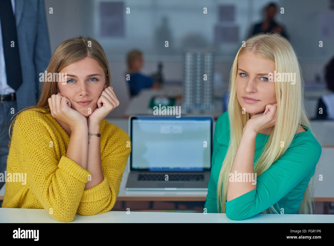 student girls together in classroom Stock Photo - Alamy