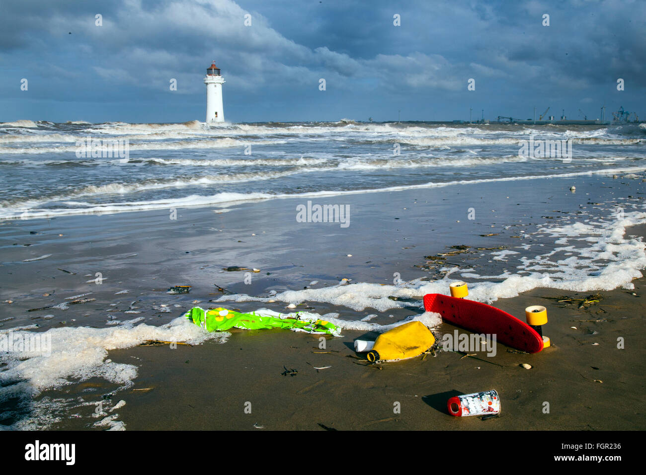 New Brighton, Wallasey, UK. 22nd Feb 2016. UK Weather: Marine beach ...