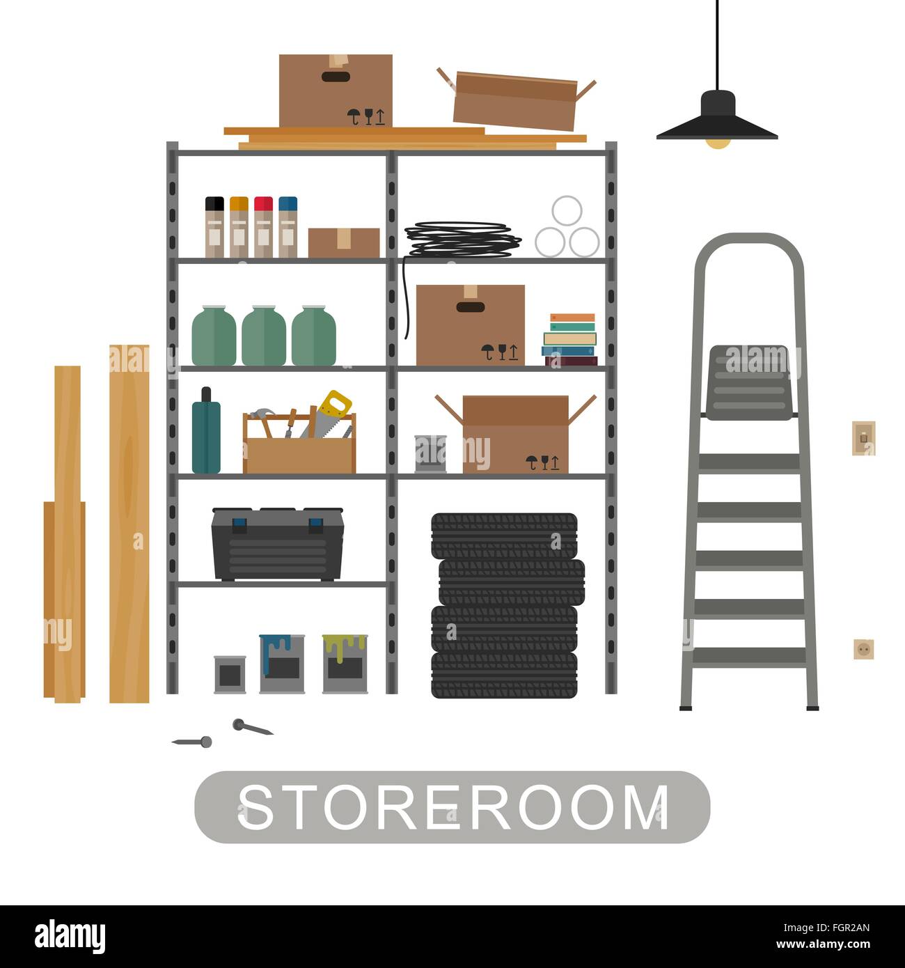 Storeroom interior on white background Stock Vector Image & Art - Alamy