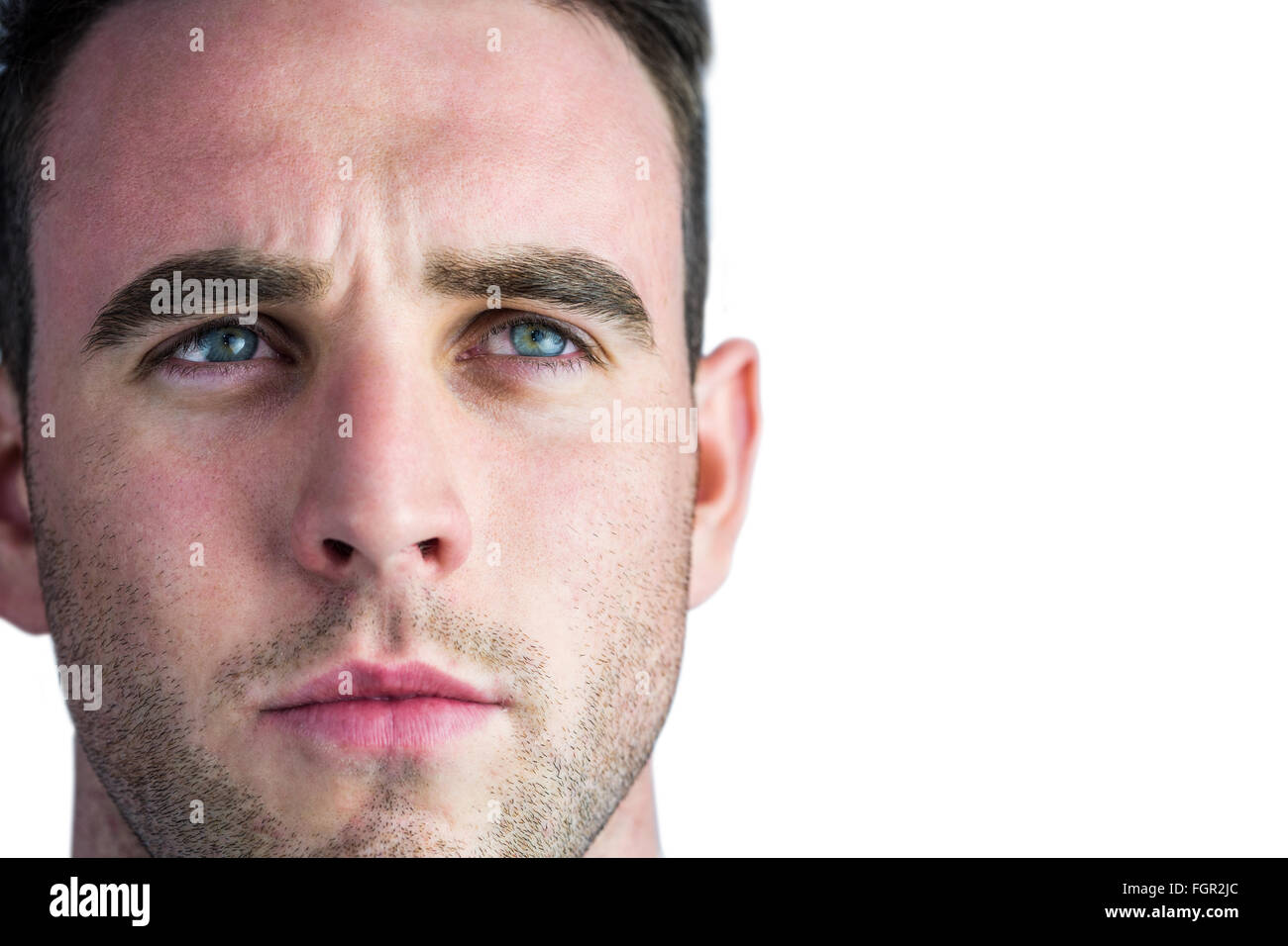 Tough rugby player looking away Stock Photo - Alamy