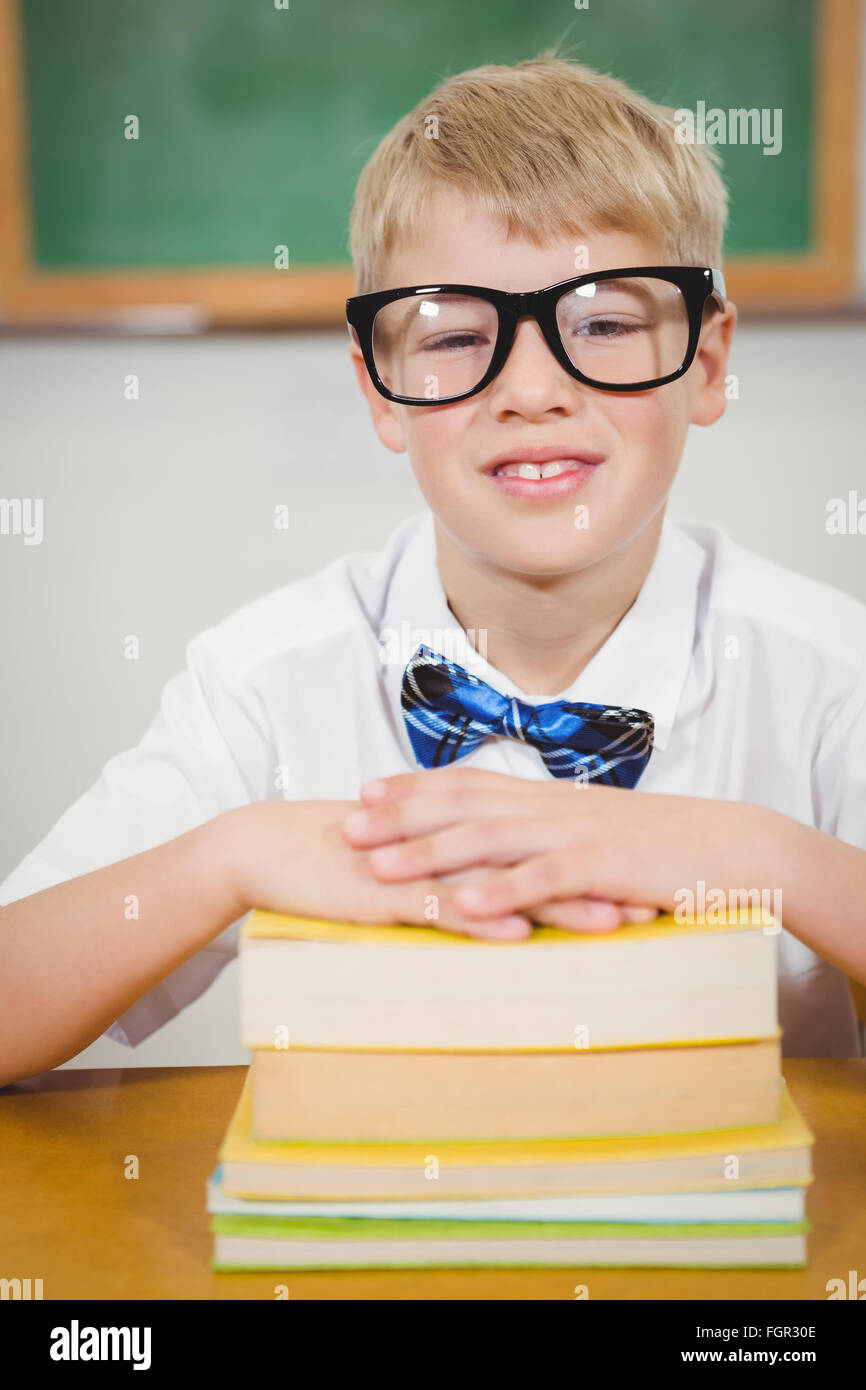 Smart student wearing glasses Stock Photo - Alamy