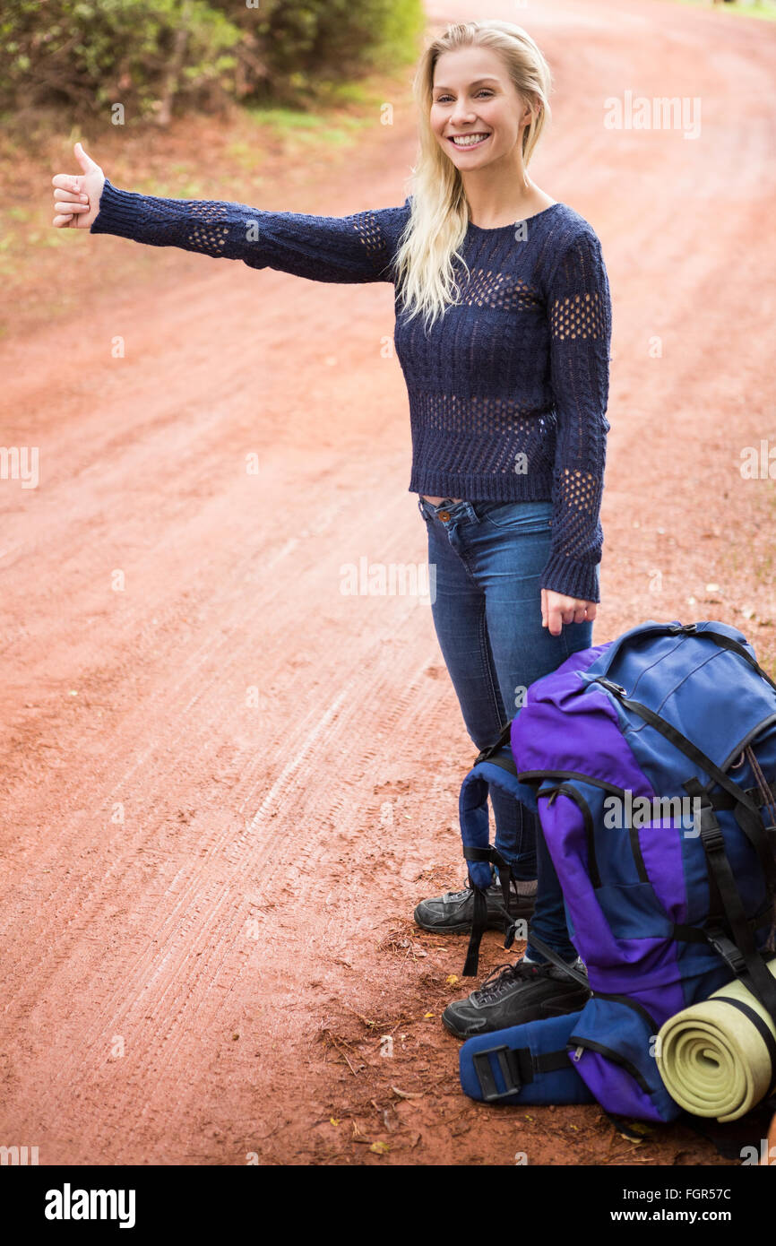 Hipster woman sticking up hi-res stock photography and images - Alamy