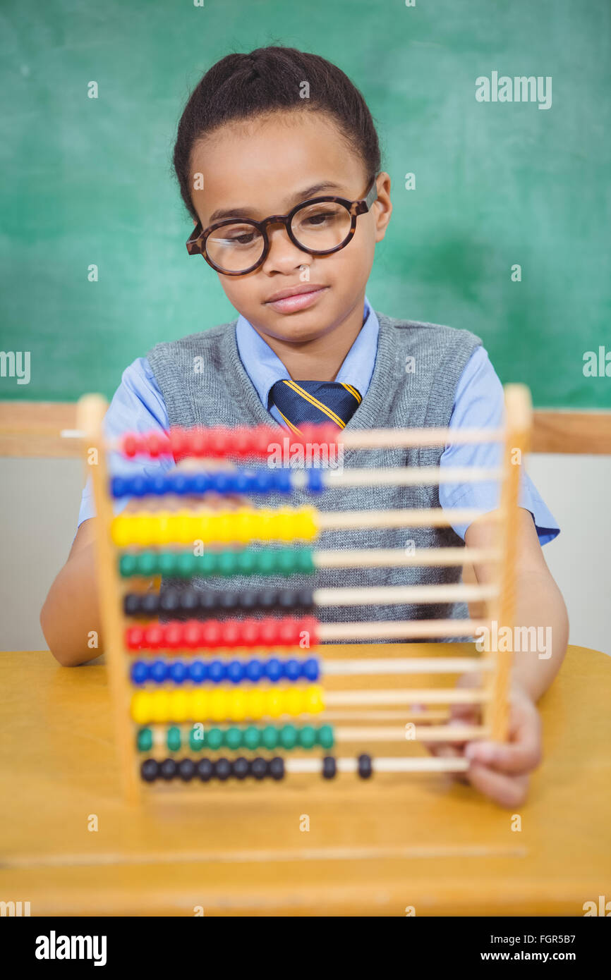 Student using an abacus in class Stock Photo - Alamy
