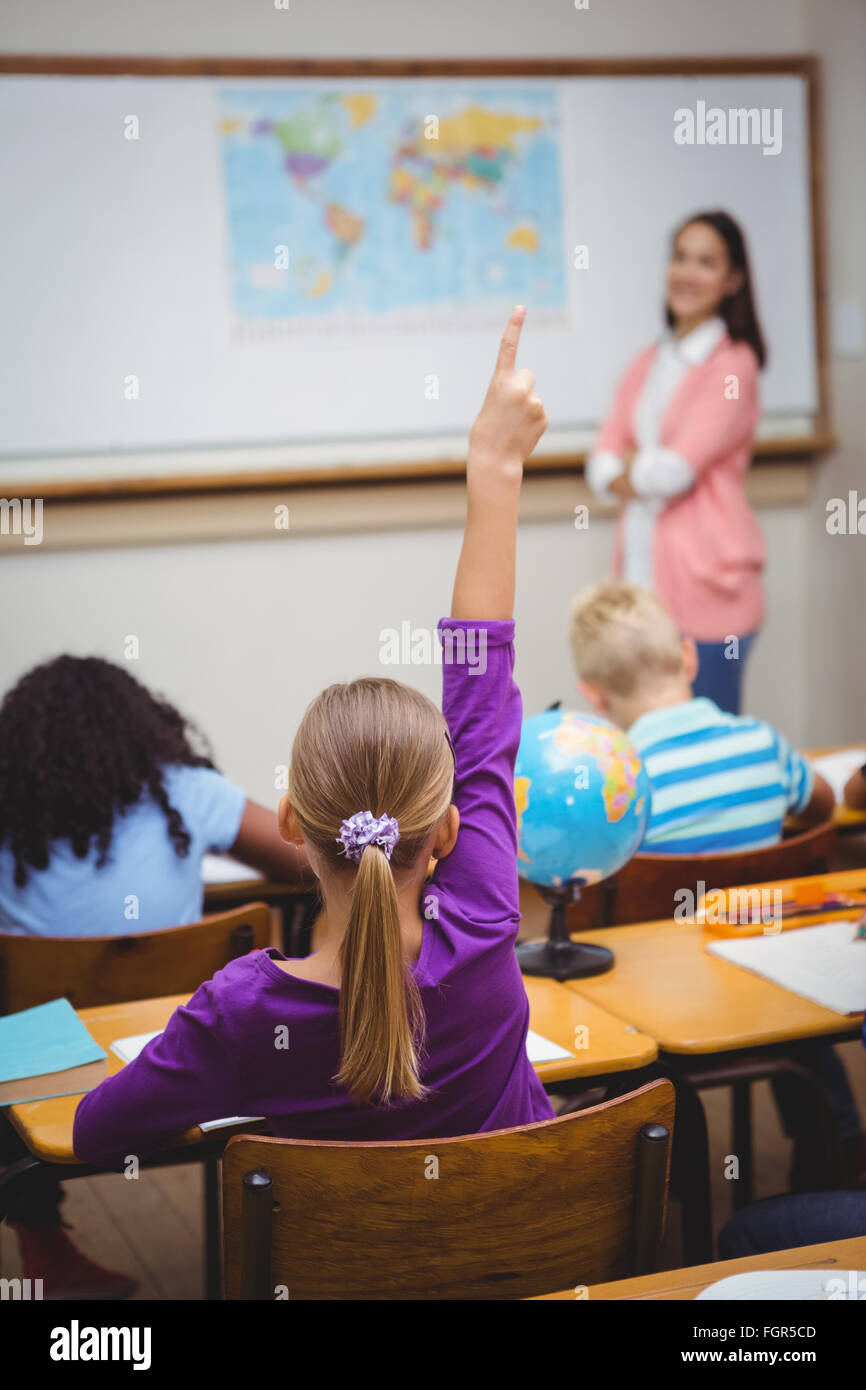 Boy raising hand ask question hi-res stock photography and images - Alamy