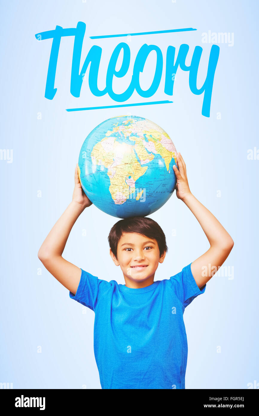 Theory against blue vignette background Stock Photo - Alamy