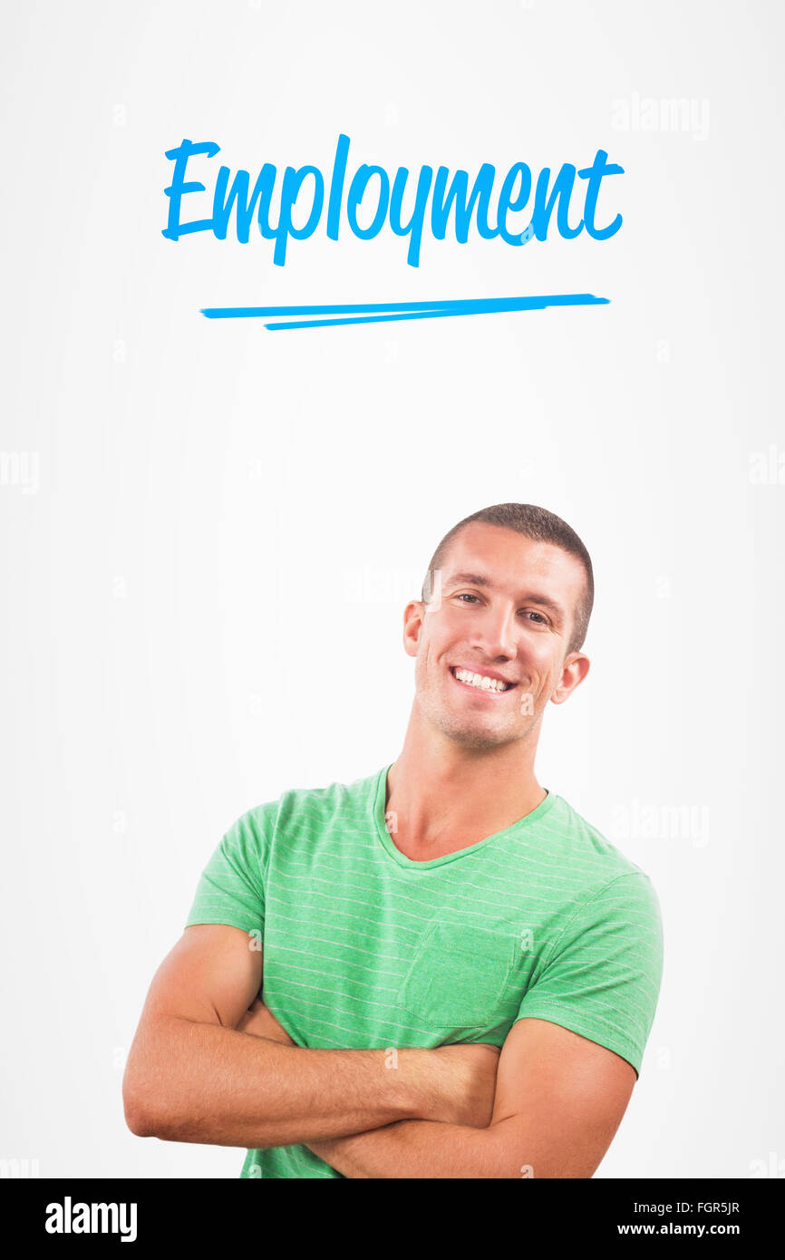 Employment against white background with vignette Stock Photo - Alamy