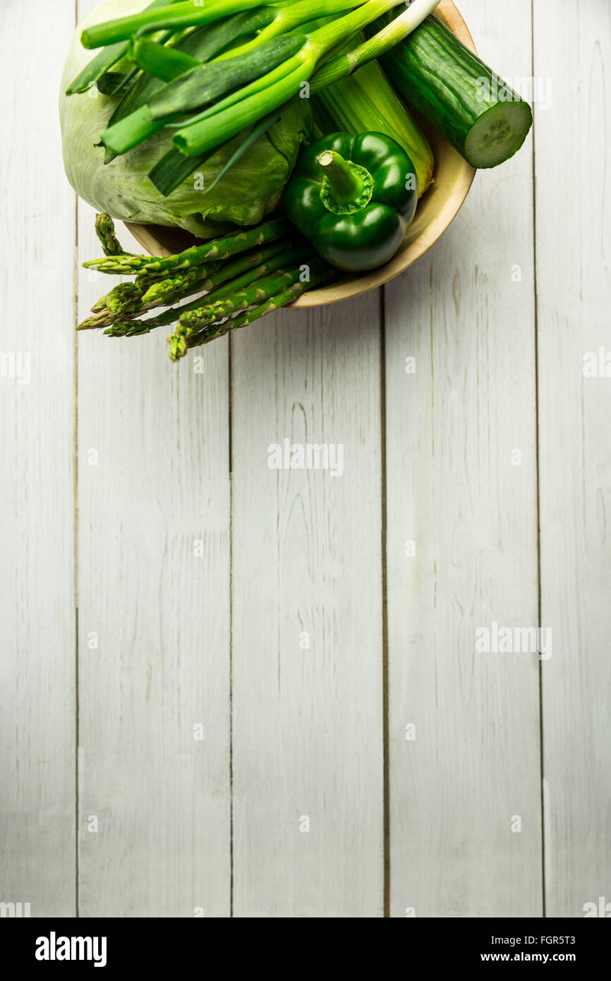Green vegetables on table Stock Photo - Alamy