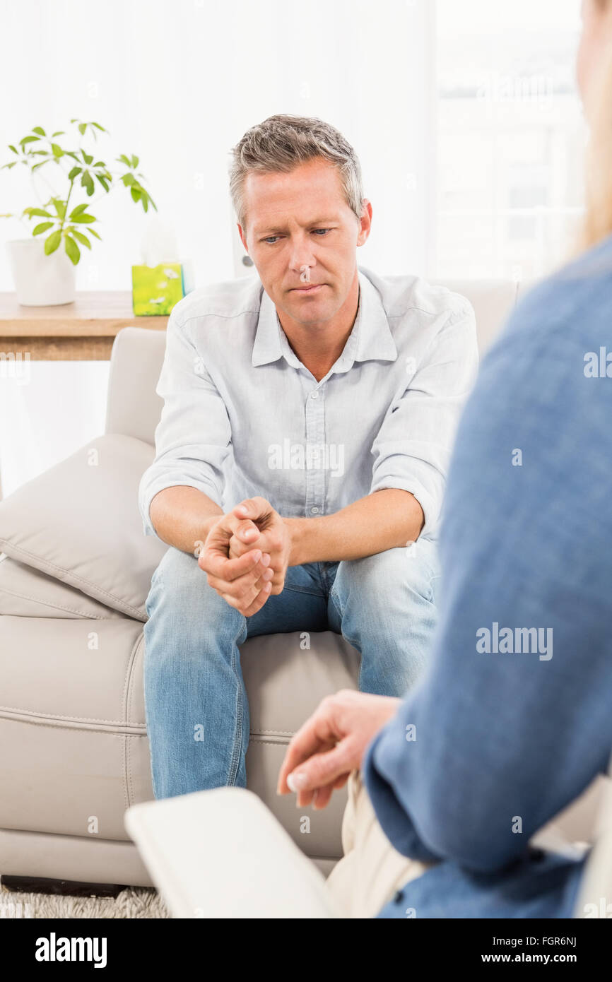 Nervous anxious man talking on hi-res stock photography and images - Alamy