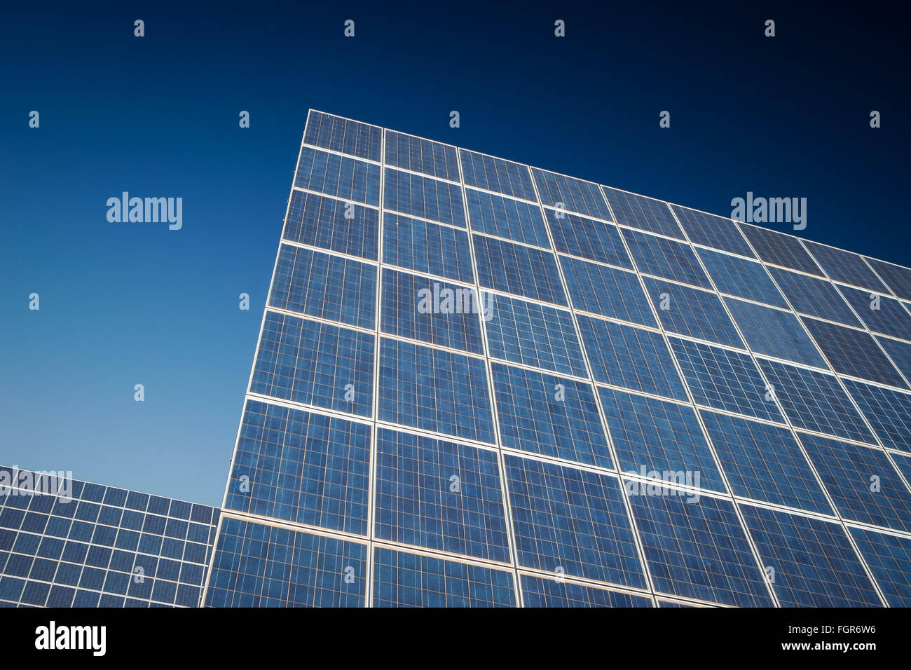 Modern sun energy farm solar panels, for eco and nature renewable ...