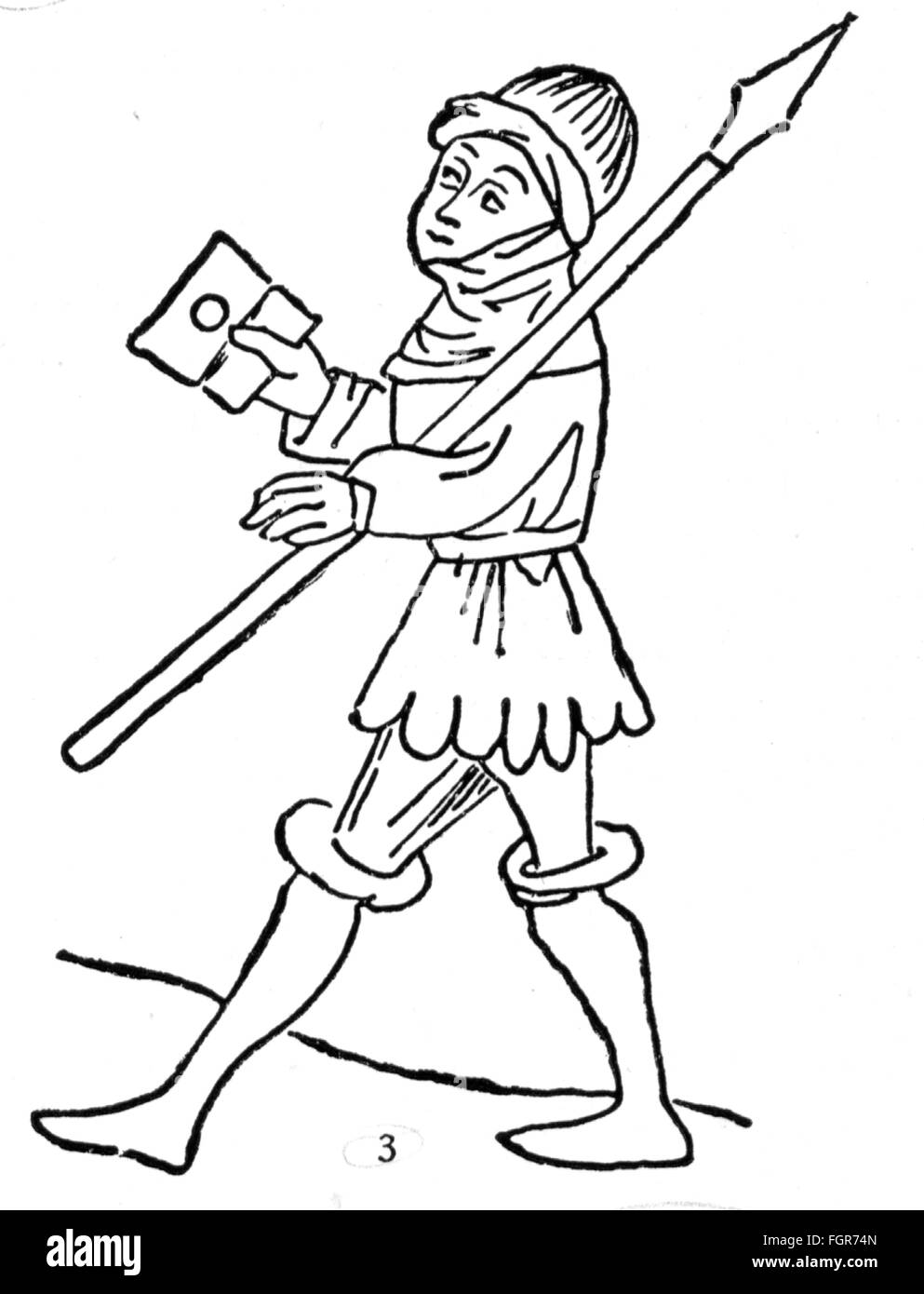 mail / post, postmen, messenger, from the William of Oranse manuscript ...