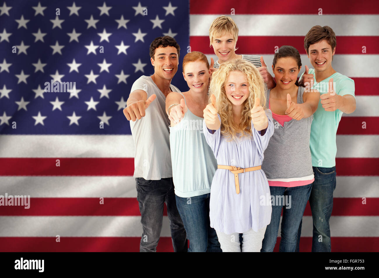 Teenagers standing together flag hi-res stock photography and images ...