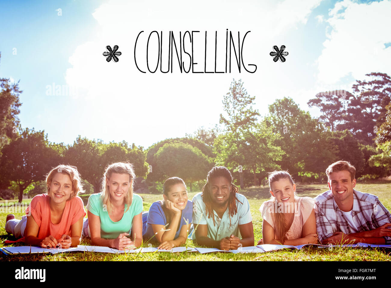 Counselling against students studying outside on campus Stock Photo - Alamy