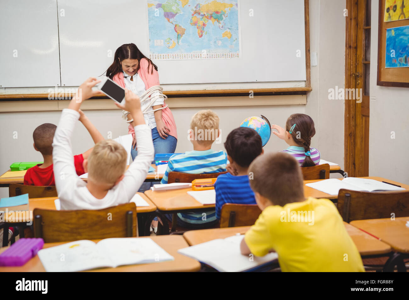 Students paper airplane classroom hi-res stock photography and images ...