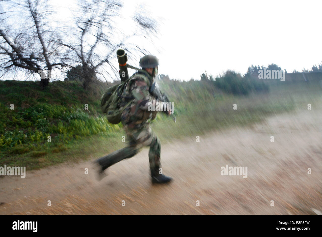 Members of the French Foreign Legion take part in a training assault on ...