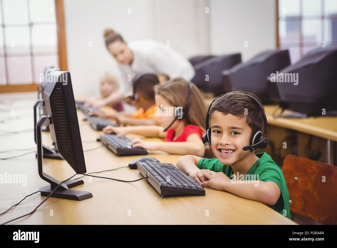 Students using computers in the classroom Stock Photo - Alamy