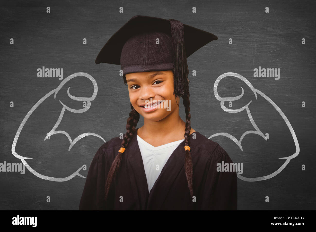 Composite image of cute pupil graduating Stock Photo - Alamy