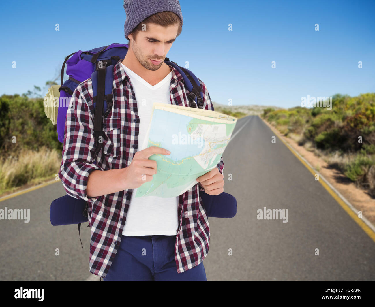 Backpack map hi-res stock photography and images - Alamy