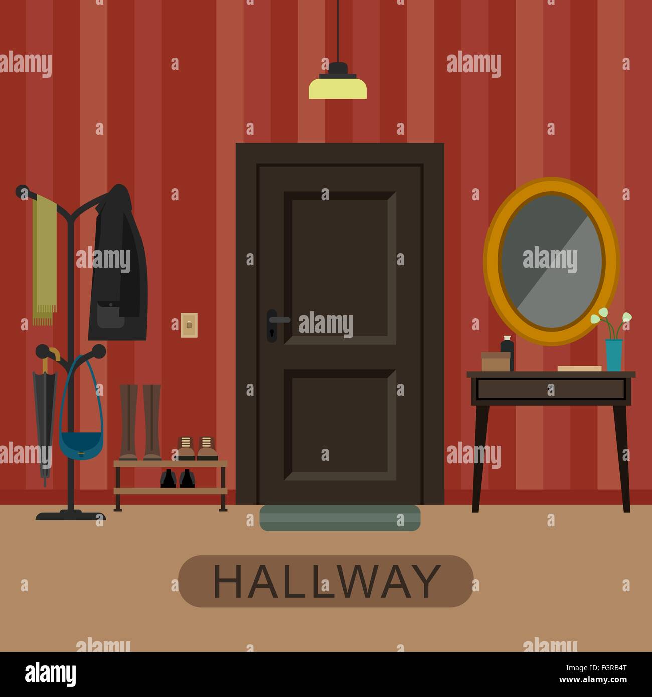 Door hallway lamp room Stock Vector Images - Alamy