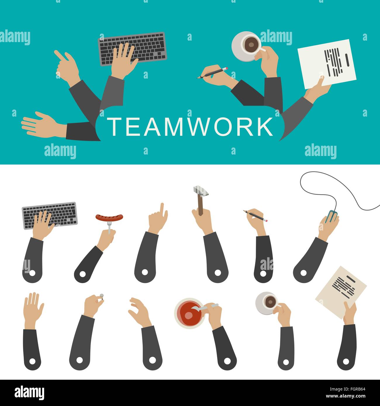 Hands signing document Stock Vector Images - Alamy