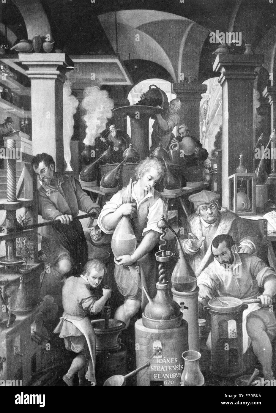 alchemy, distillation, Grand Duke Francesco I Medici in his alchemistic ...