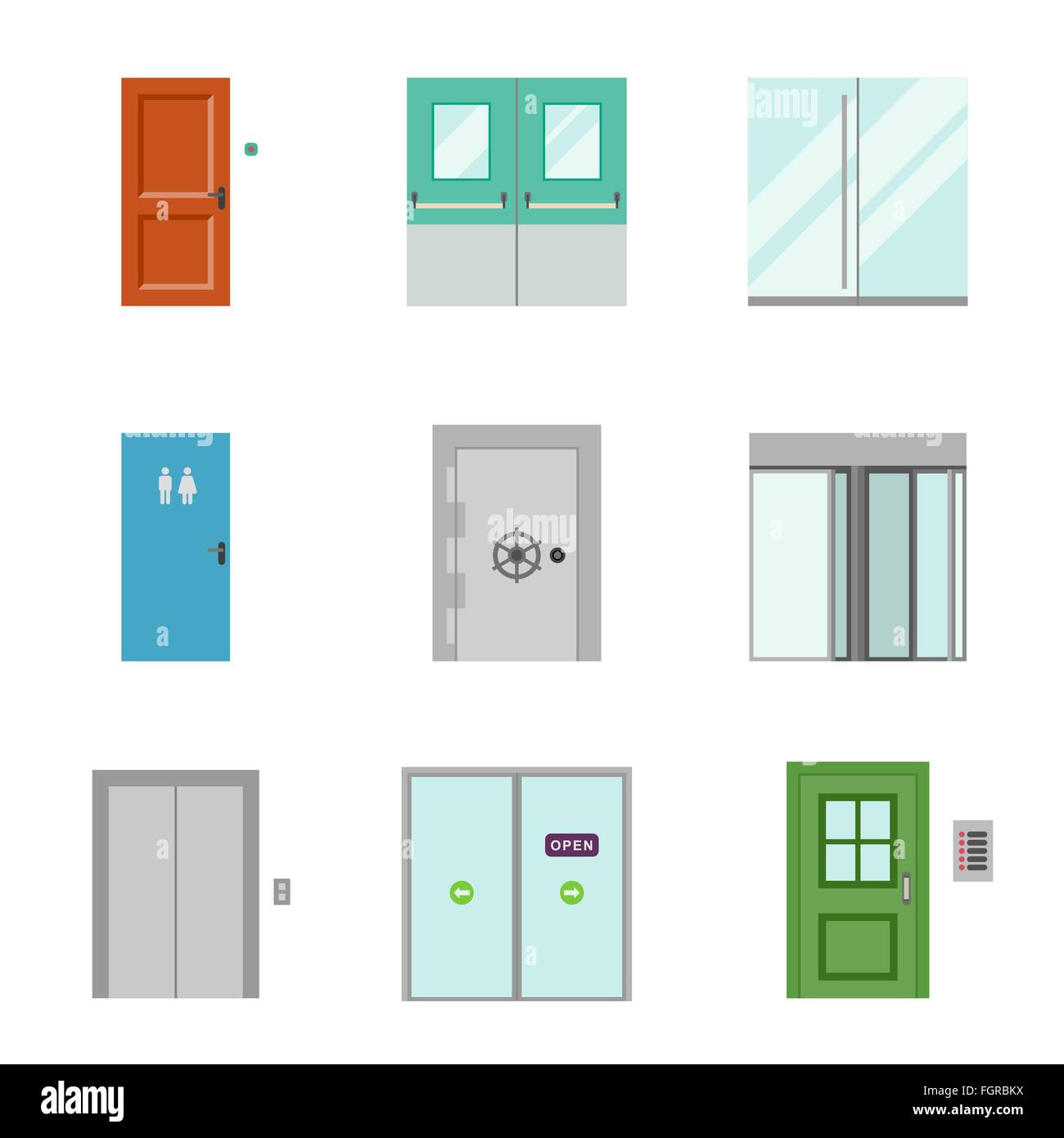Set of doors icons Stock Vector Image & Art - Alamy