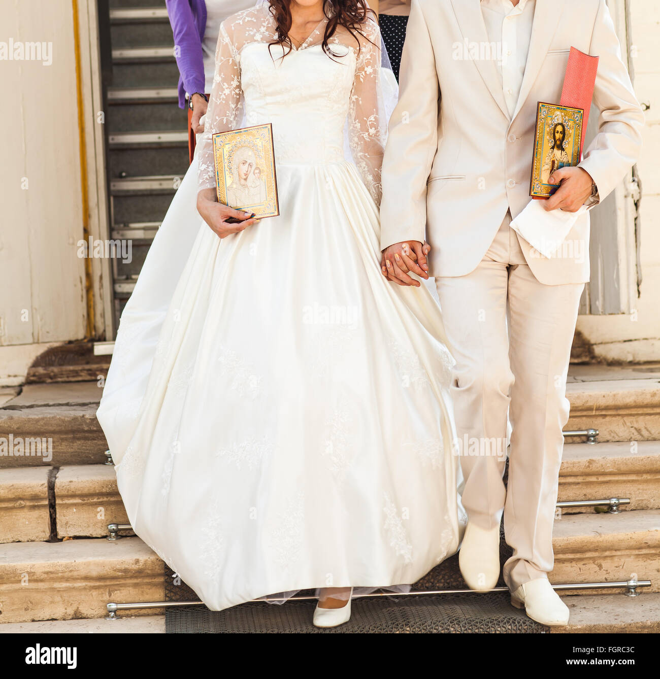 Bride and groom after orthodox wedding ceremony Stock Photo - Alamy