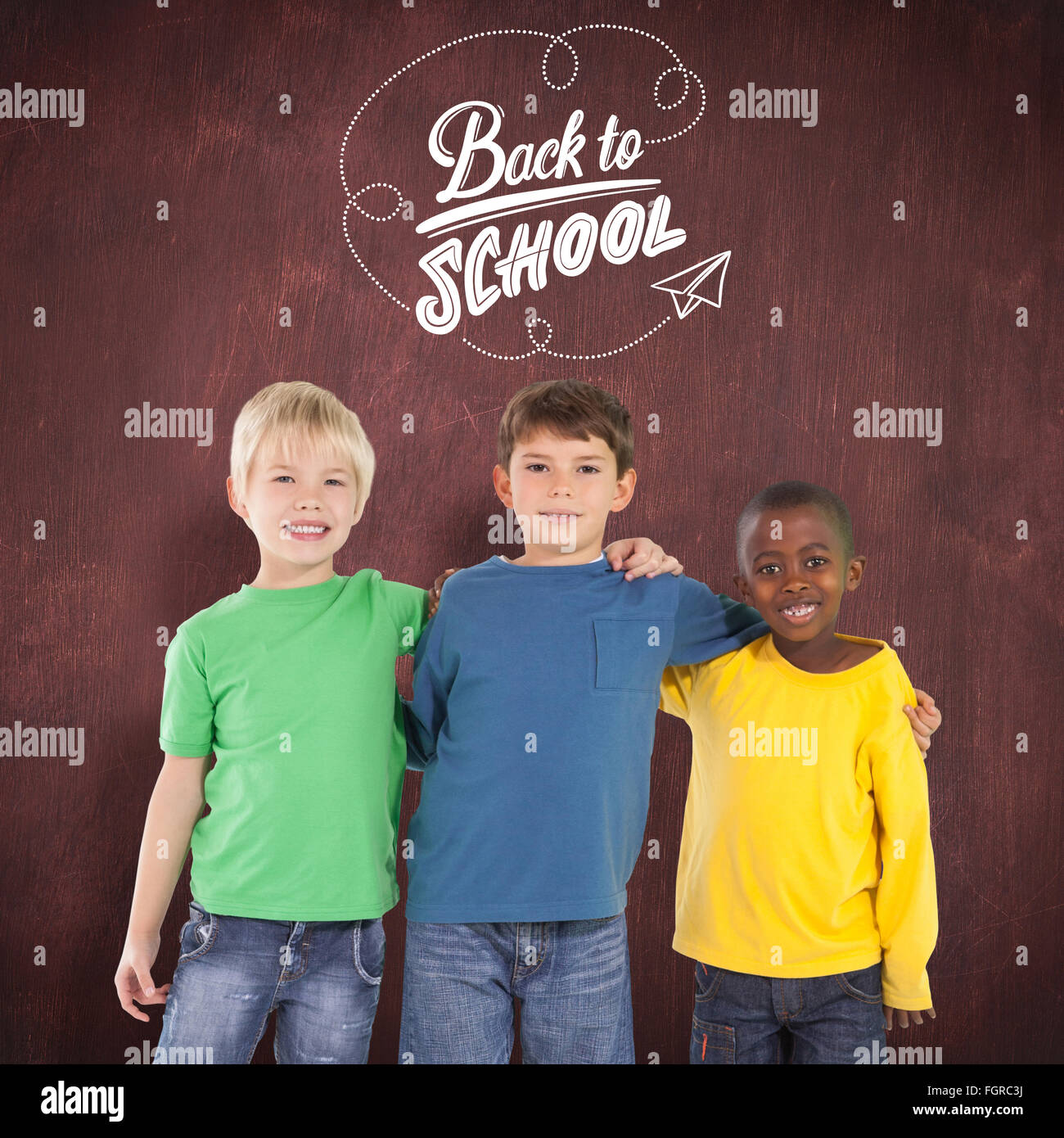 Composite image of cute kids smiling Stock Photo - Alamy