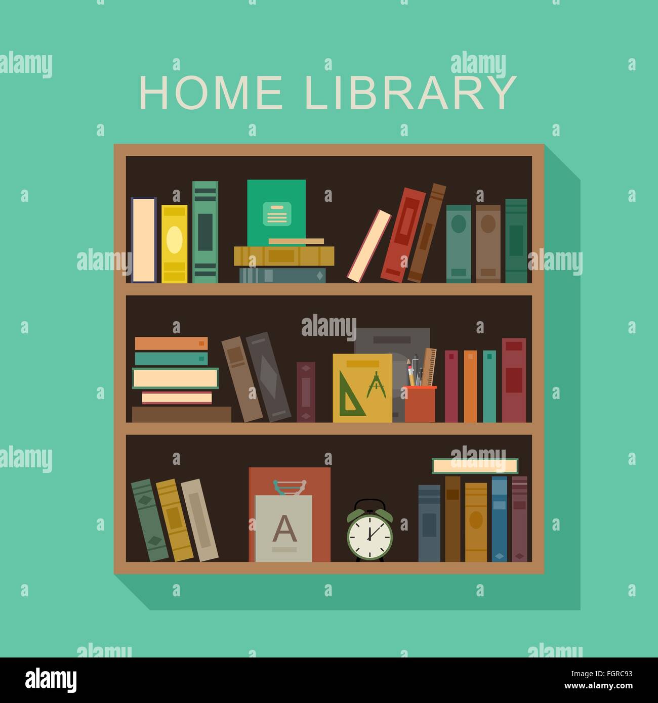 Old library book shelves Stock Vector Images - Alamy