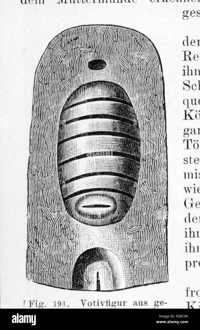 medicine, birth / gynecology, votive picture of a womb, clay, Museo ...